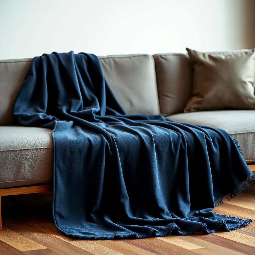 Versatile Navy Blue Throws: Enhance Your Sofa Style