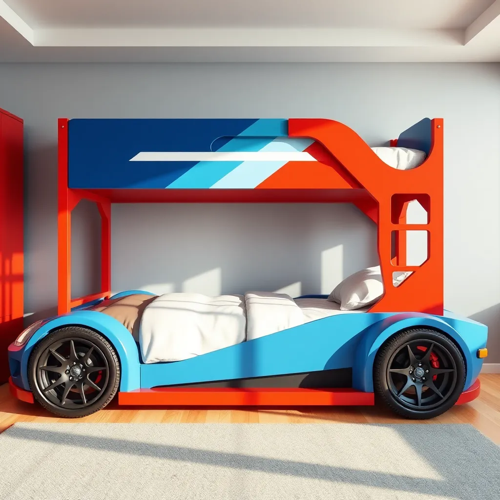 Explore the Unique Design of Race Car Bunk Beds