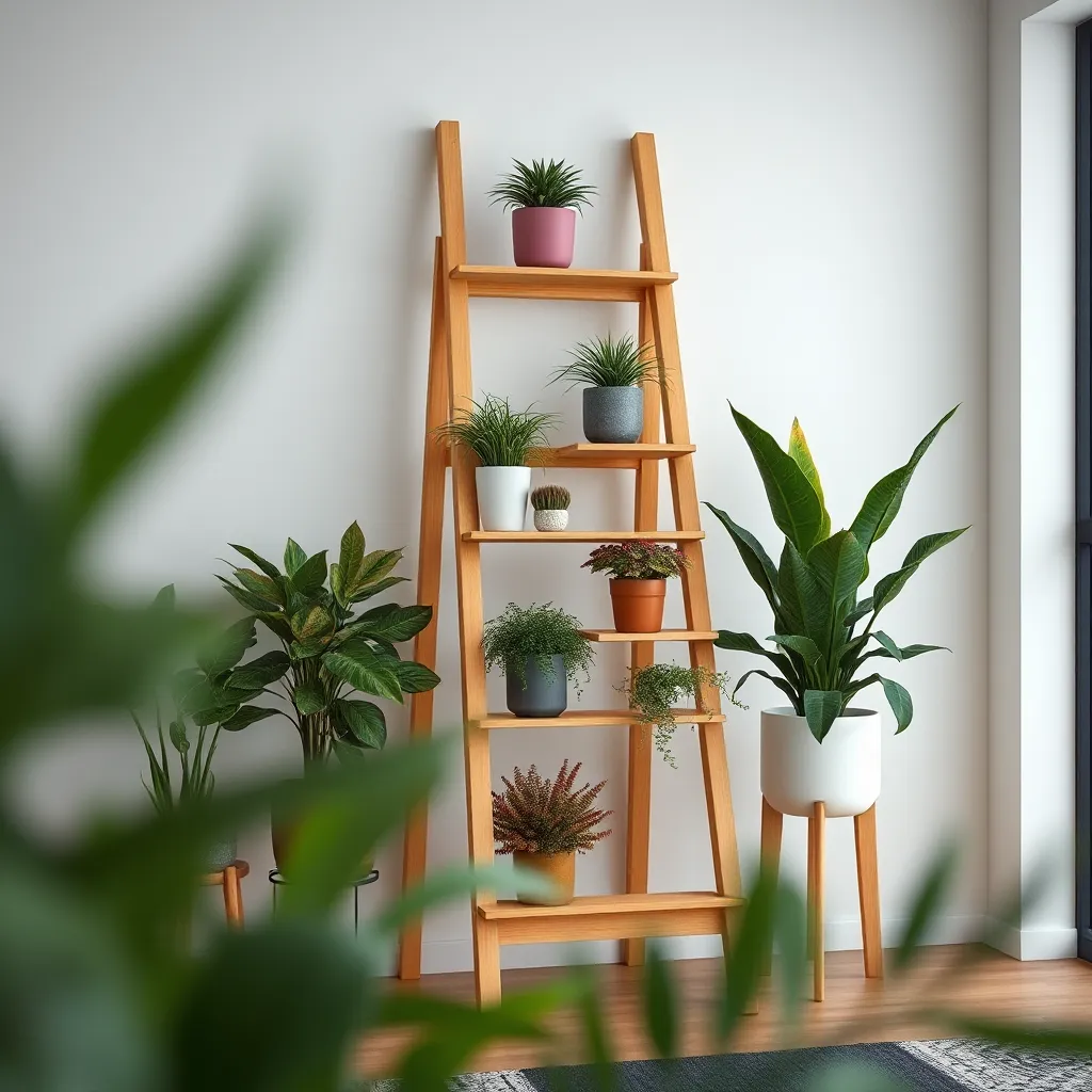 Wood Plant Stand Ladder: Design and Functionality Insights